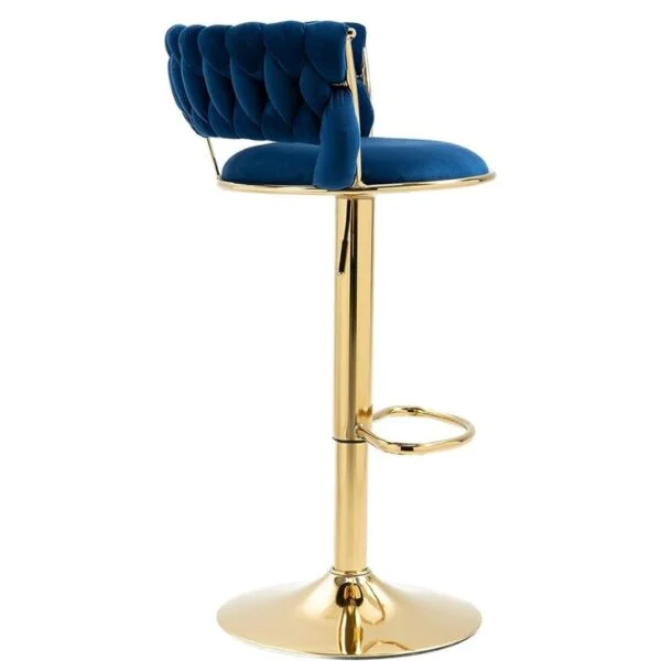 Comfortable Luxury High Bar Stool with Golden Legs - Aadinath Furniture