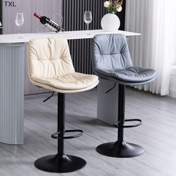 Comfortable High Counter Bar Stool in Leather Seat - Aadinath Furniture