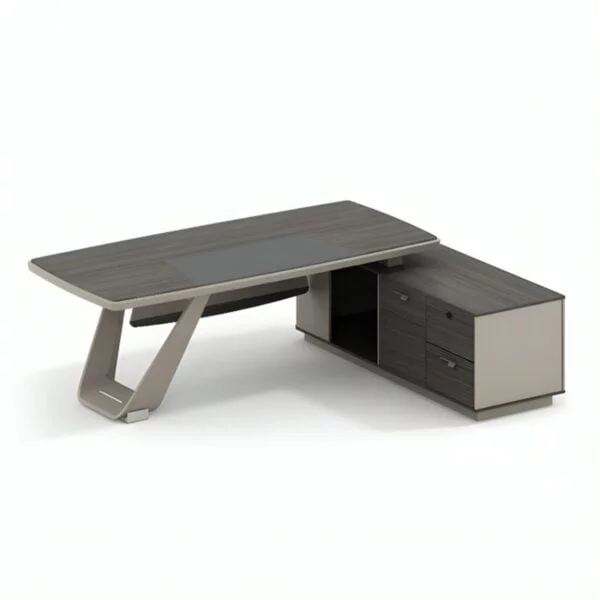 L-Shaped Wooden Executive Desk - Aadinath Furniture